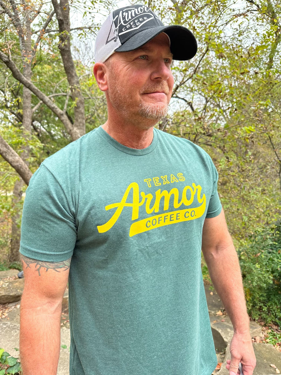 Armor Script T-Shirt – Armor Coffee Company